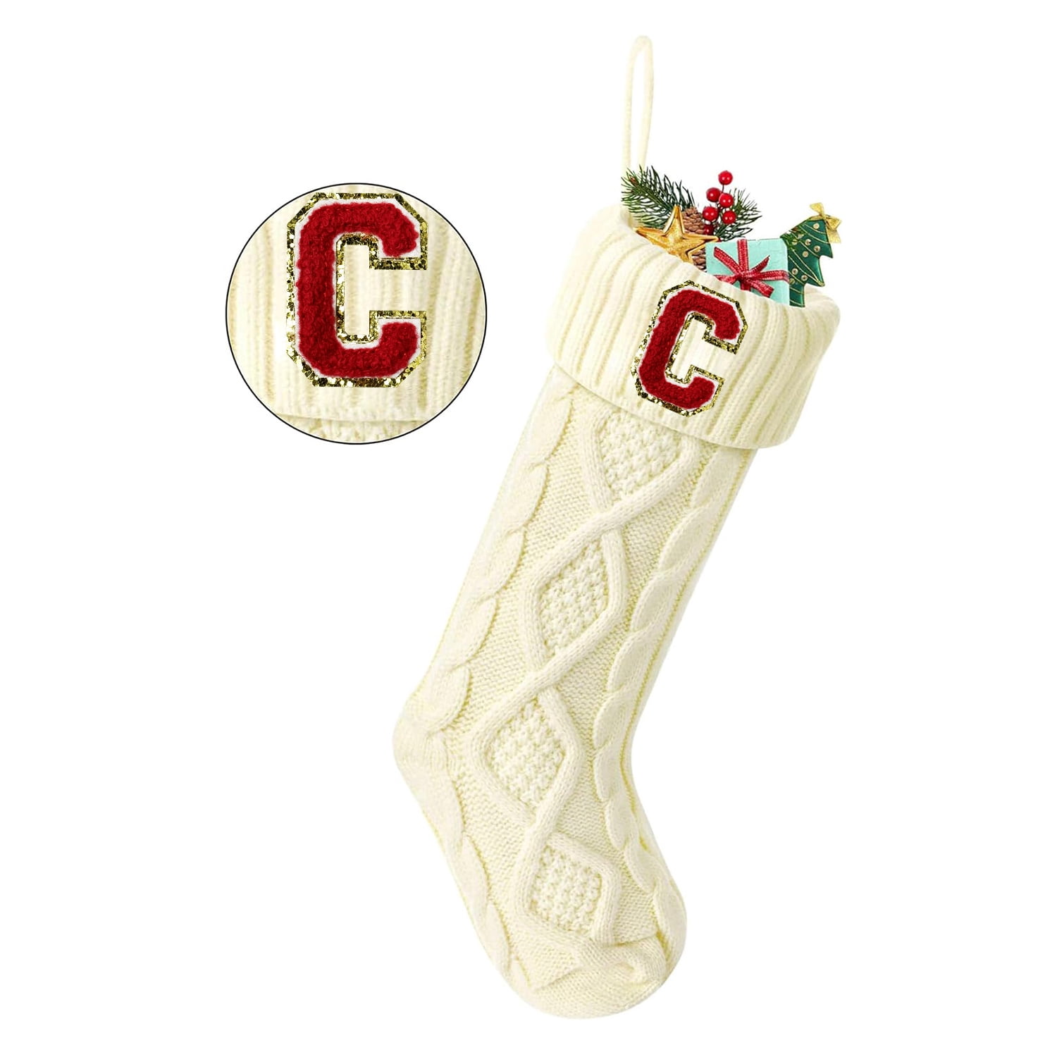 TETOU Christmas Stockings with Initials Letter 18" Stockings for ...