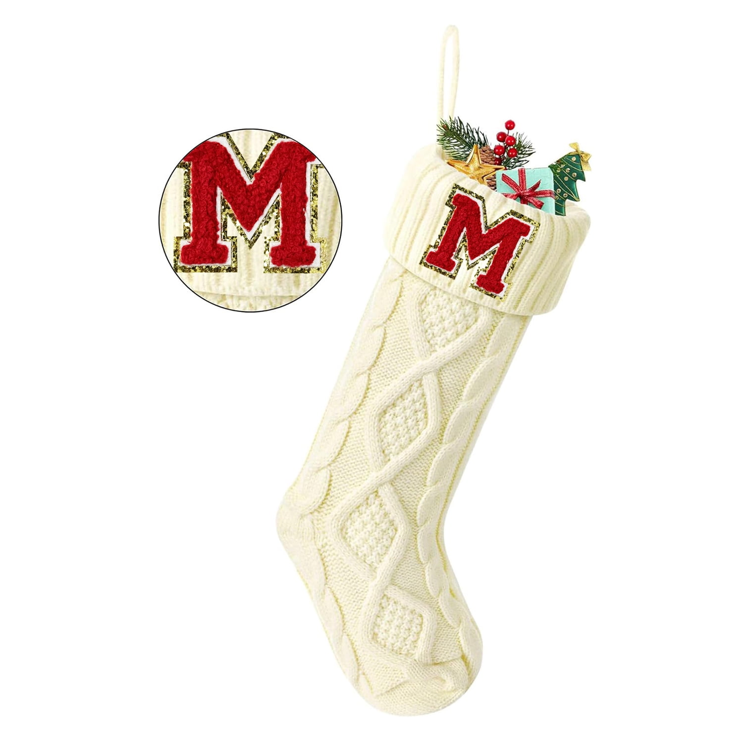 TETOU Christmas Stockings with Initials Letter 18" Stockings for ...