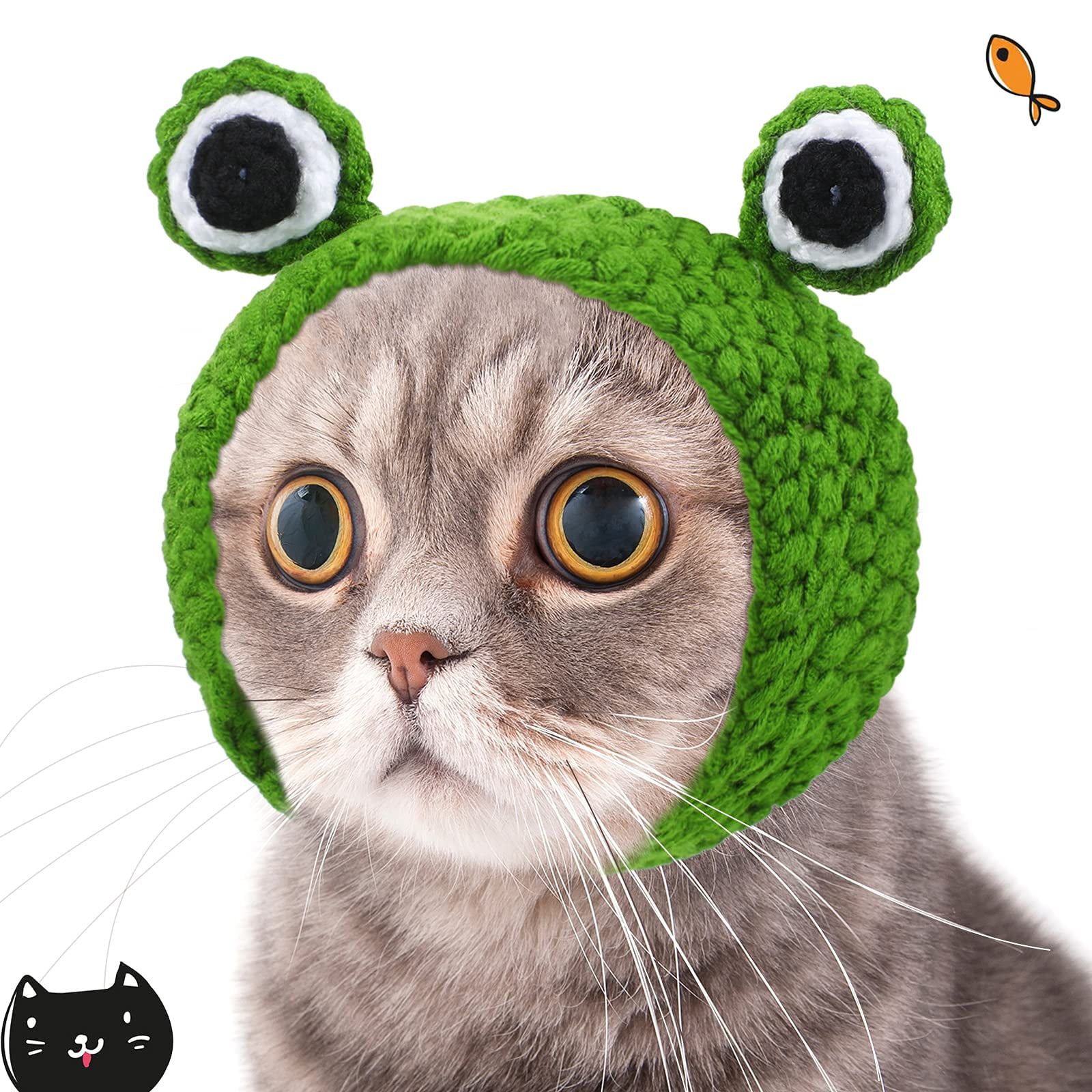TETOU Cute Costume Frog Hat for Cats & Small Dogs Party Costume ...