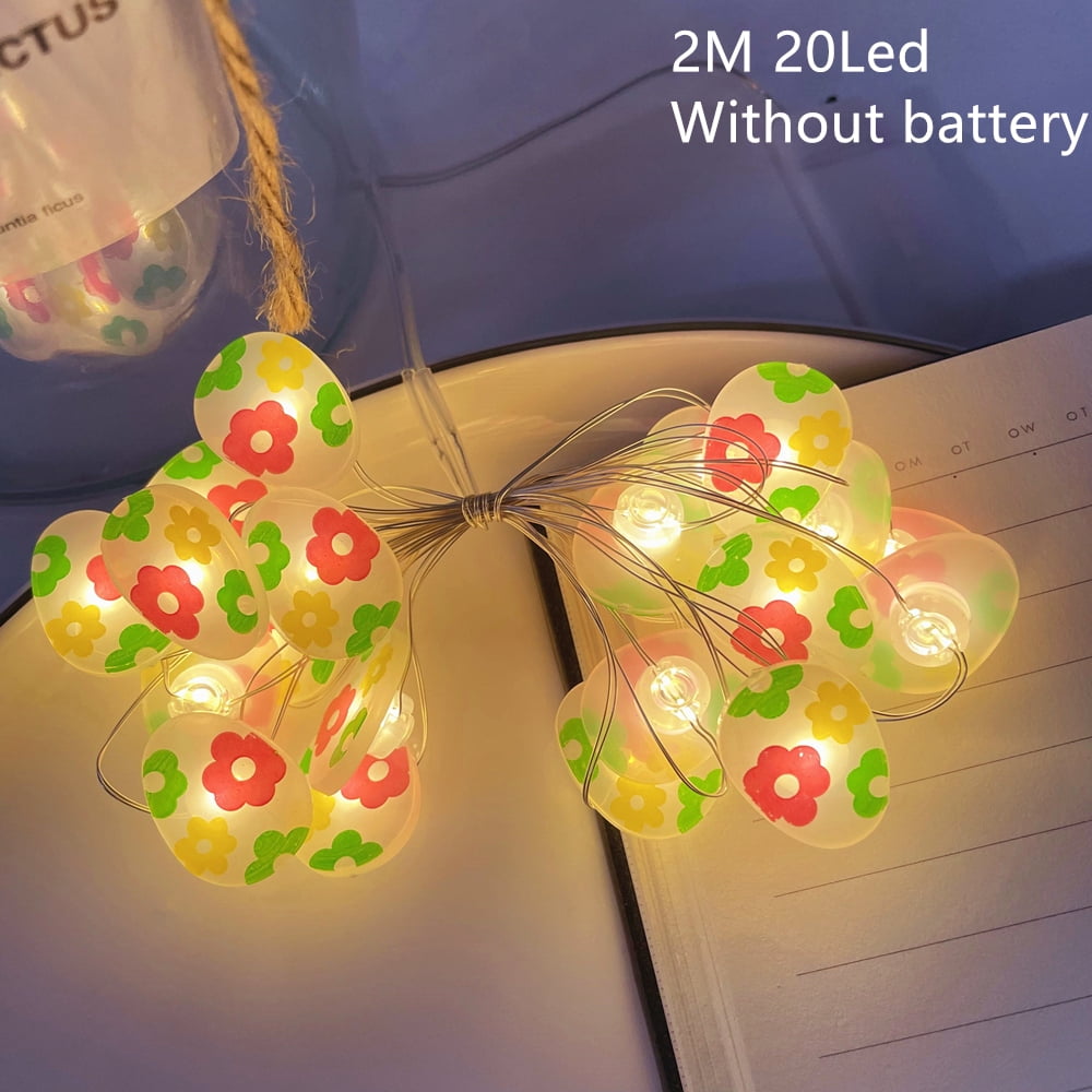 TETOU Easter String Lights Bunny Carrot Eggs 78.7" LED Fairy Light ...