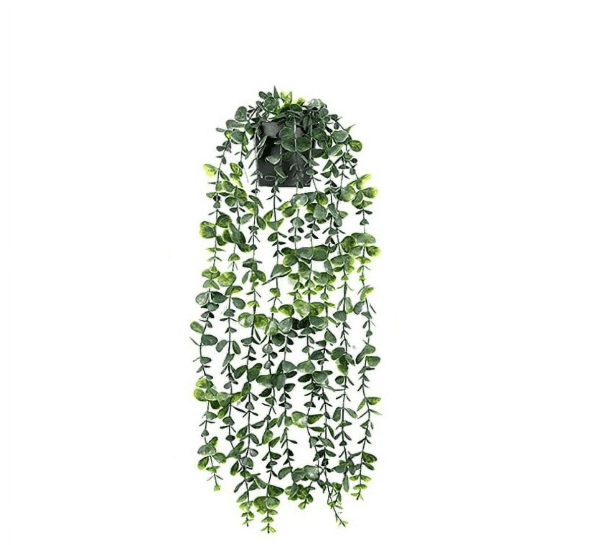 TETOU Faux Plants Artificial String of Green Eucalyptus in Pot ...