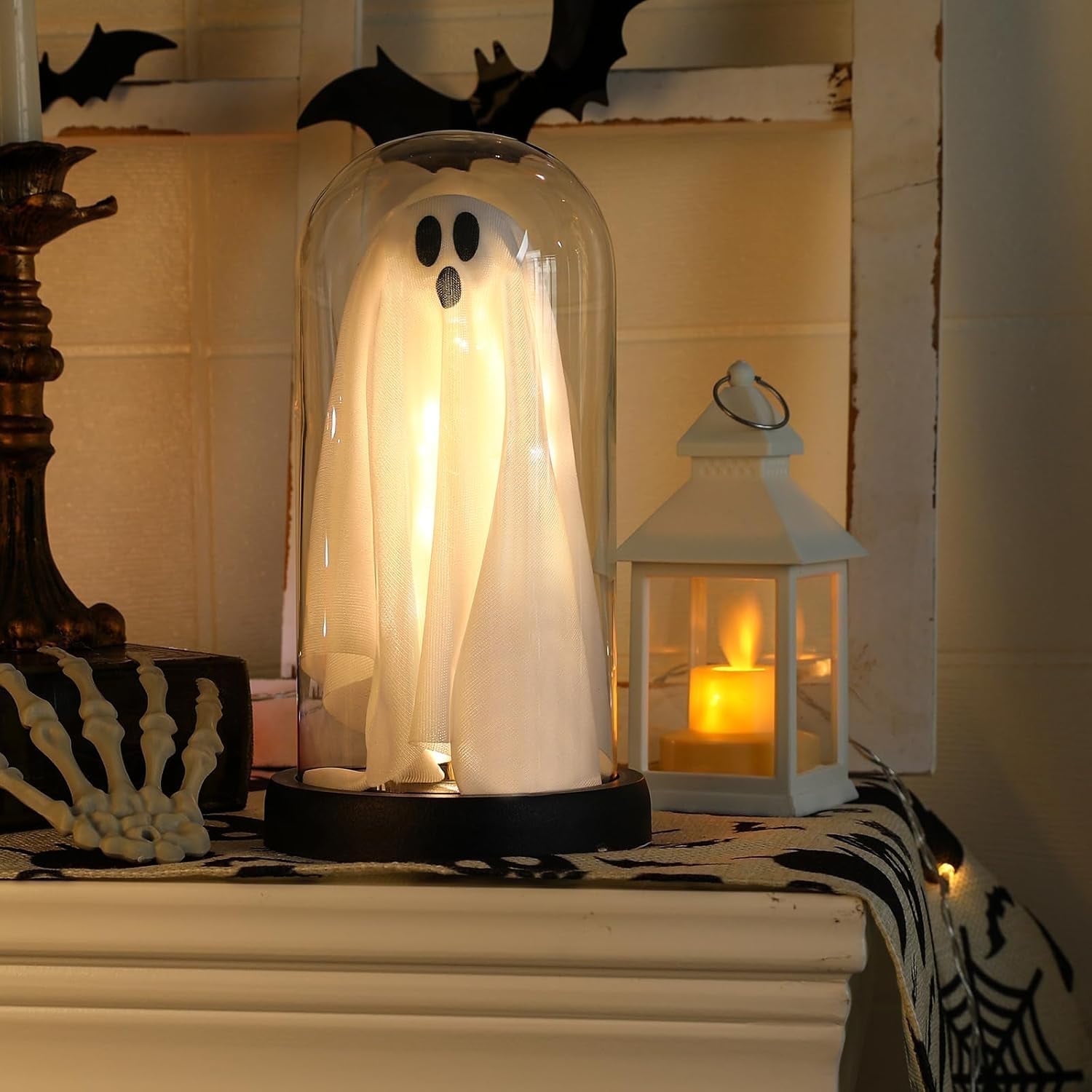 TETOU Halloween Indoor Decor,Cute Ghost with Light for Home Mantel ...