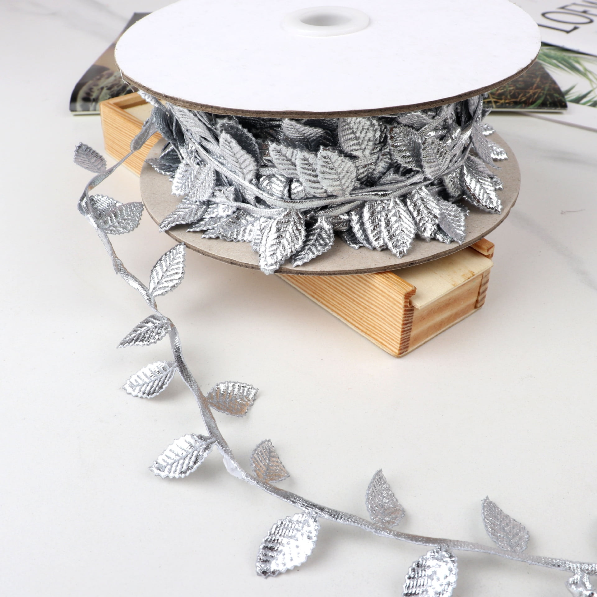 TETOU Leaf Ribbon Artificial Leaf Trim for DIY Crafts Wrapping Wedding ...