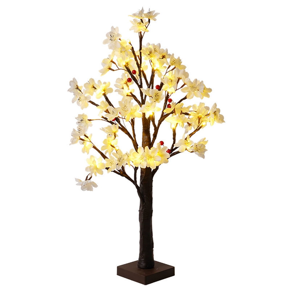 TETOU Lighted Cherry Blossom Tree Battery Operated 20in 20 Warm White ...