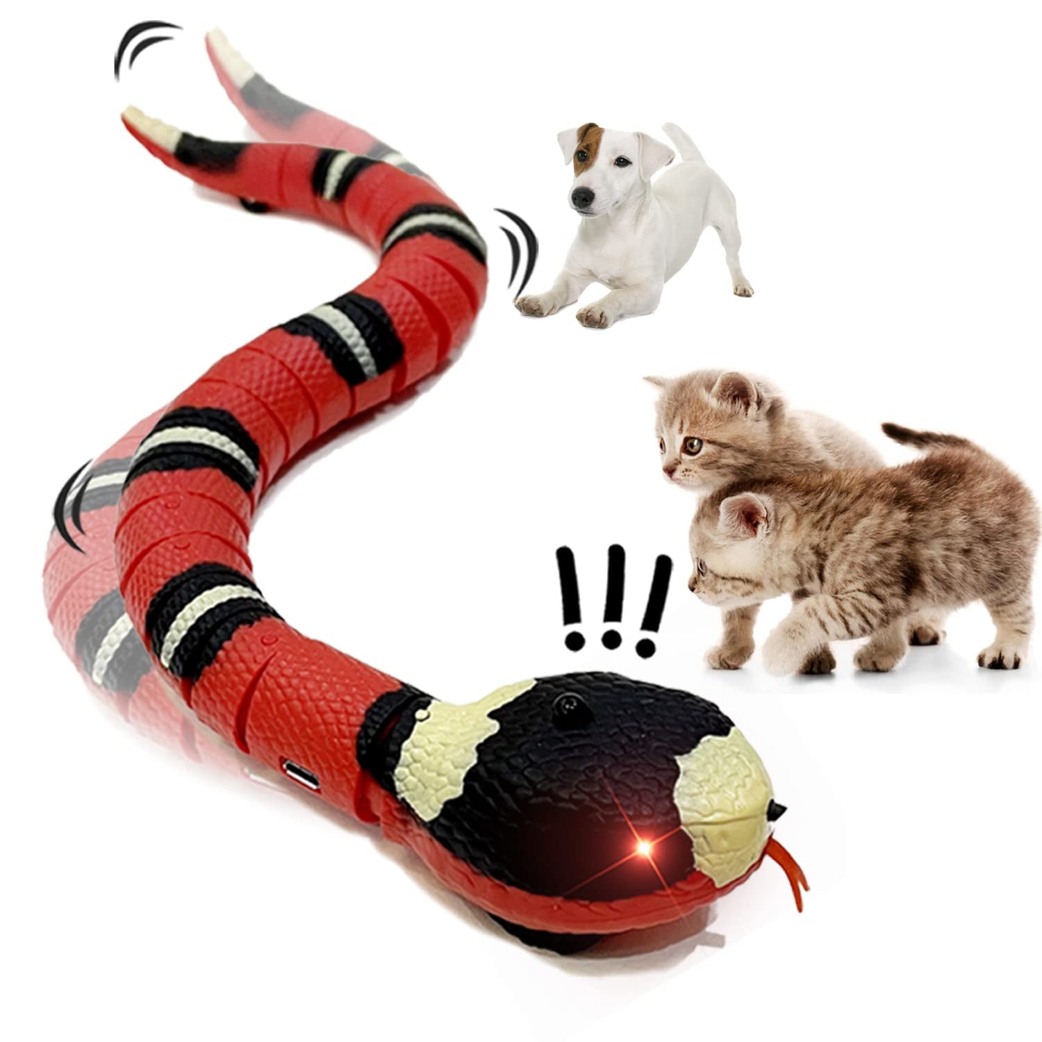 TETOU Moving Snake Cat Toy,Realistic Simulation Smart Sensing Cat Toy ...