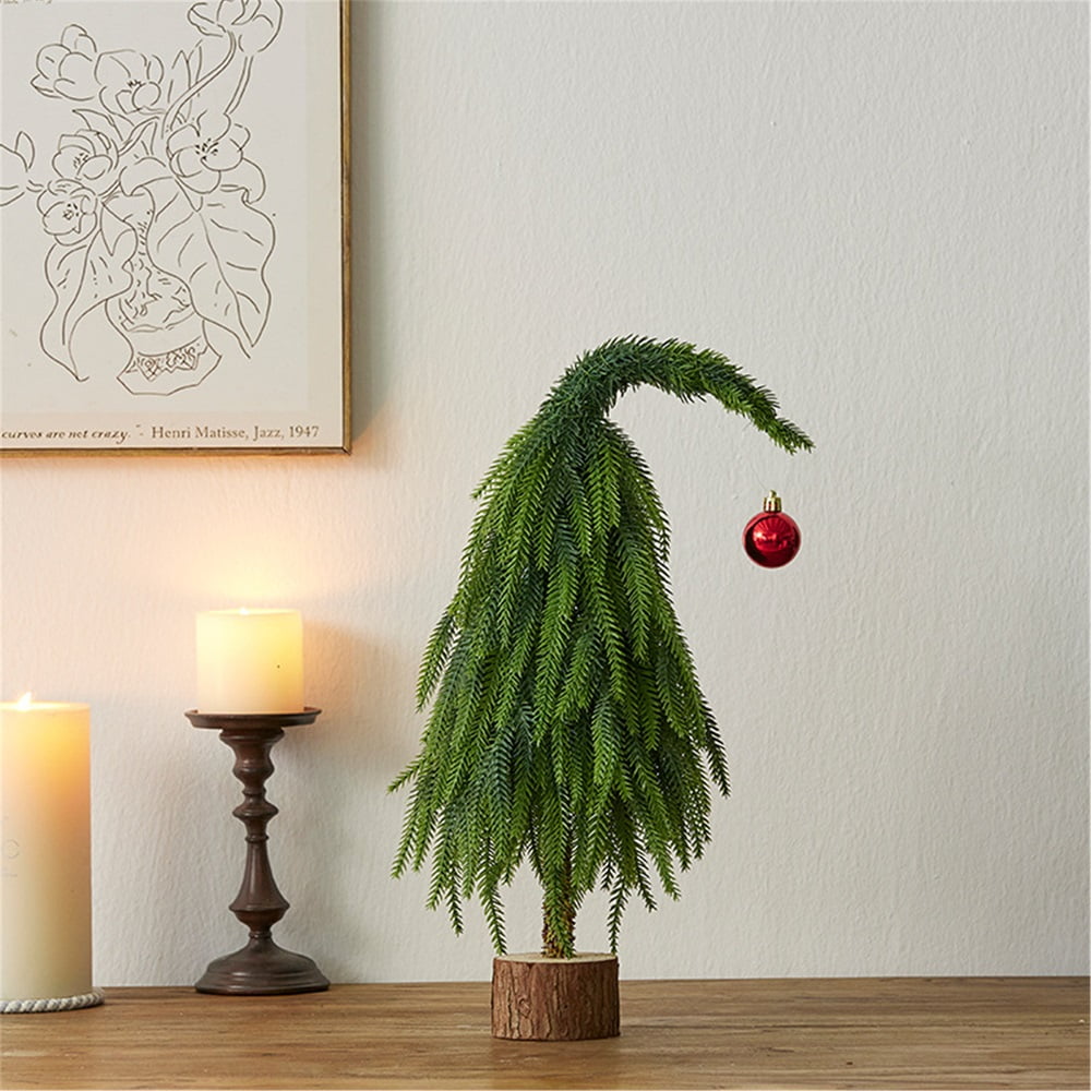 TETOU 17.71" Norfolk Pine Christmas Tree, Natural Look Small Christmas ...