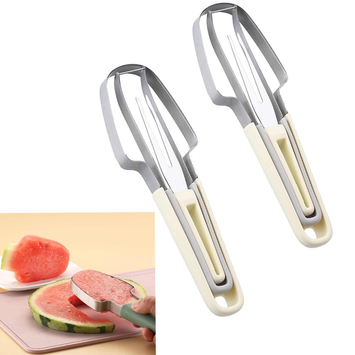 TETOU 2Pcs Watermelon Cutter Slicer, 3-in-1 Watermelon Cutter Slicer ...