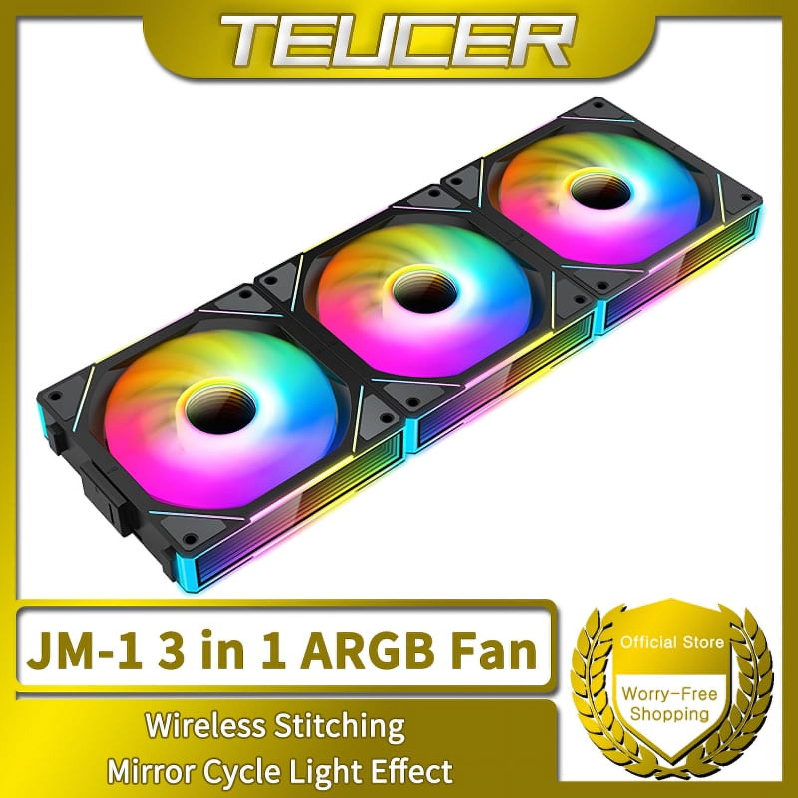 TEUCER JM-1 PC Cooling Fan ARGB Mirror Cycle Light Effect 800-2000RPM PWM Water Cooling 360mm ...
