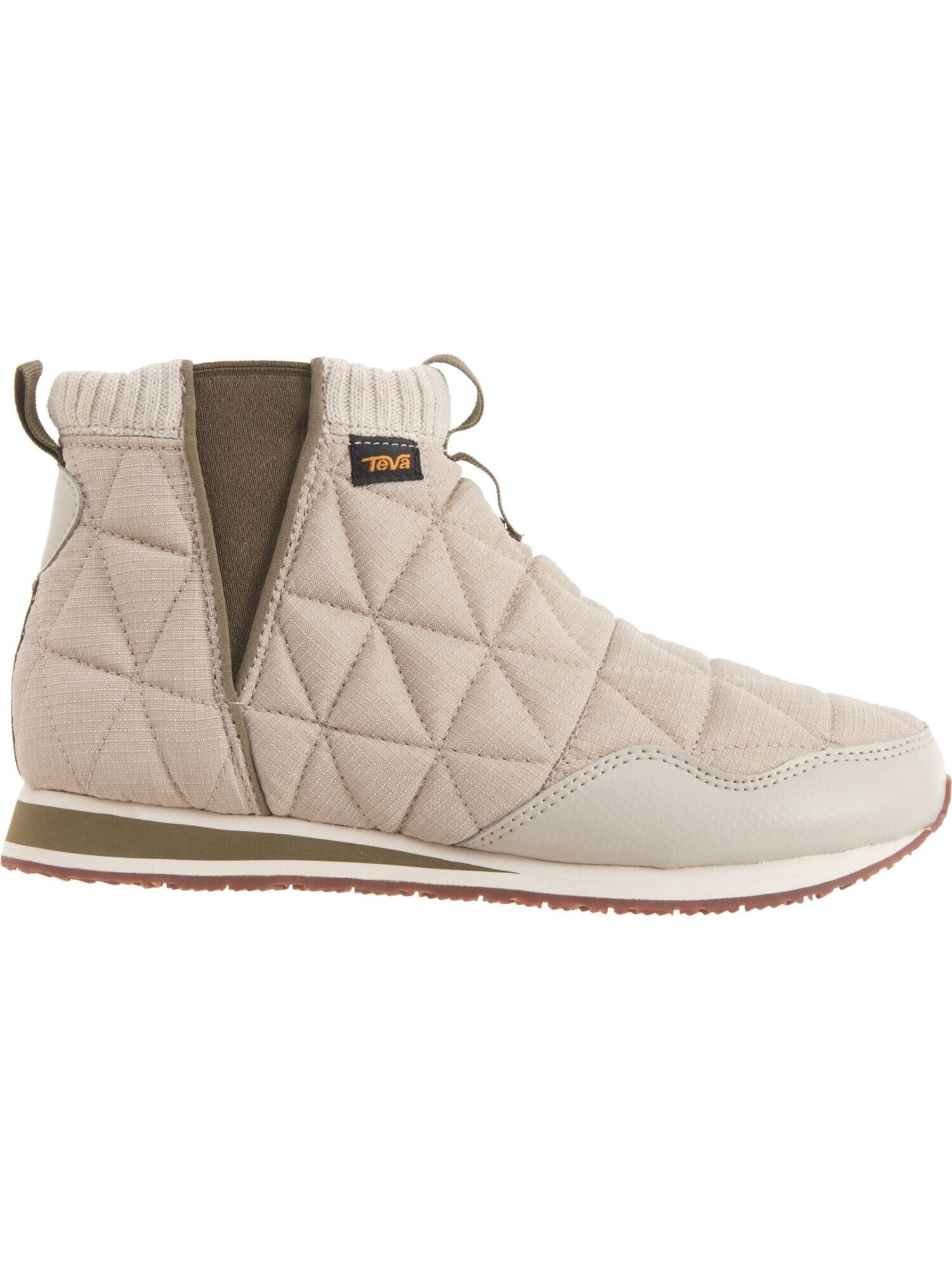 TEVA Womens Beige Mixed Media Quilted Antimicrobial Cushioned Pull-Tabs ...