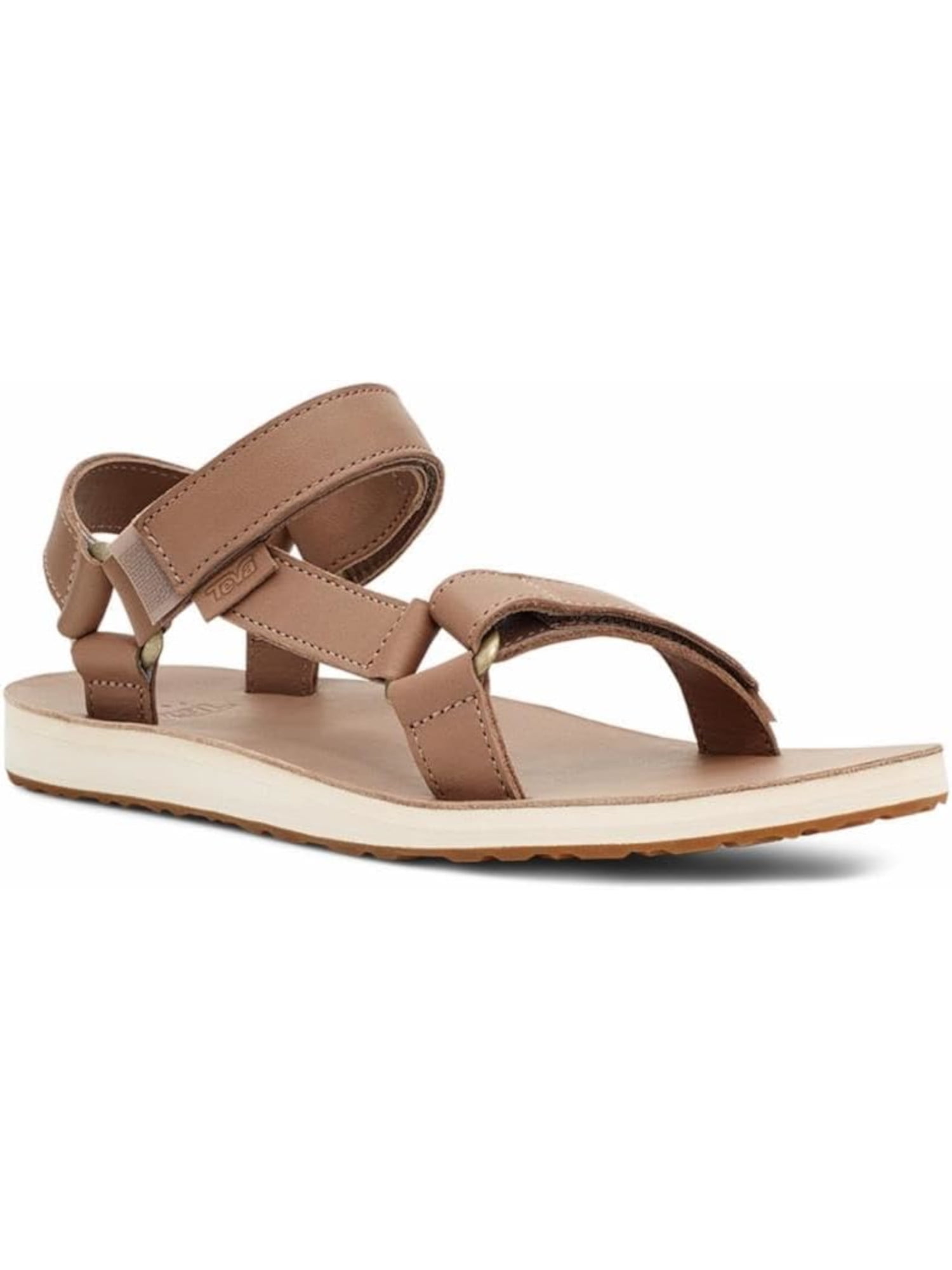 TEVA Womens Classy Brown Leather Slingback Sandal, Size 5, Padded Arch Support, Adjustable ...