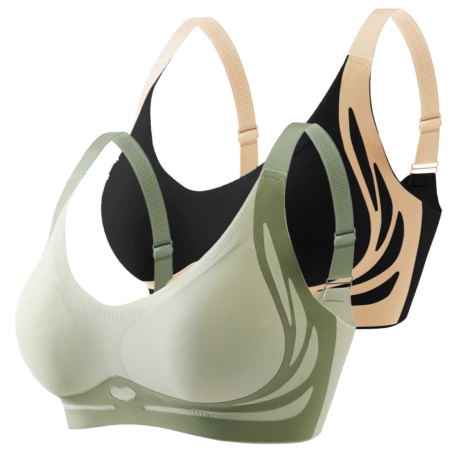 TEVEQ 2 Pack Bras for Women No Underwire Soft Supportive Comfortable ...