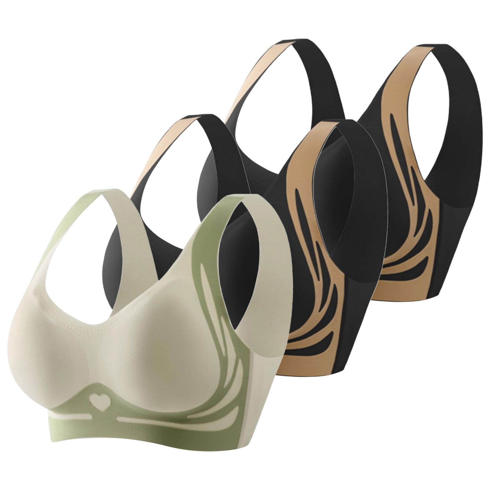 TEVEQ 3 Pack Bras for Women No Underwire Soft Supportive Comfortable ...