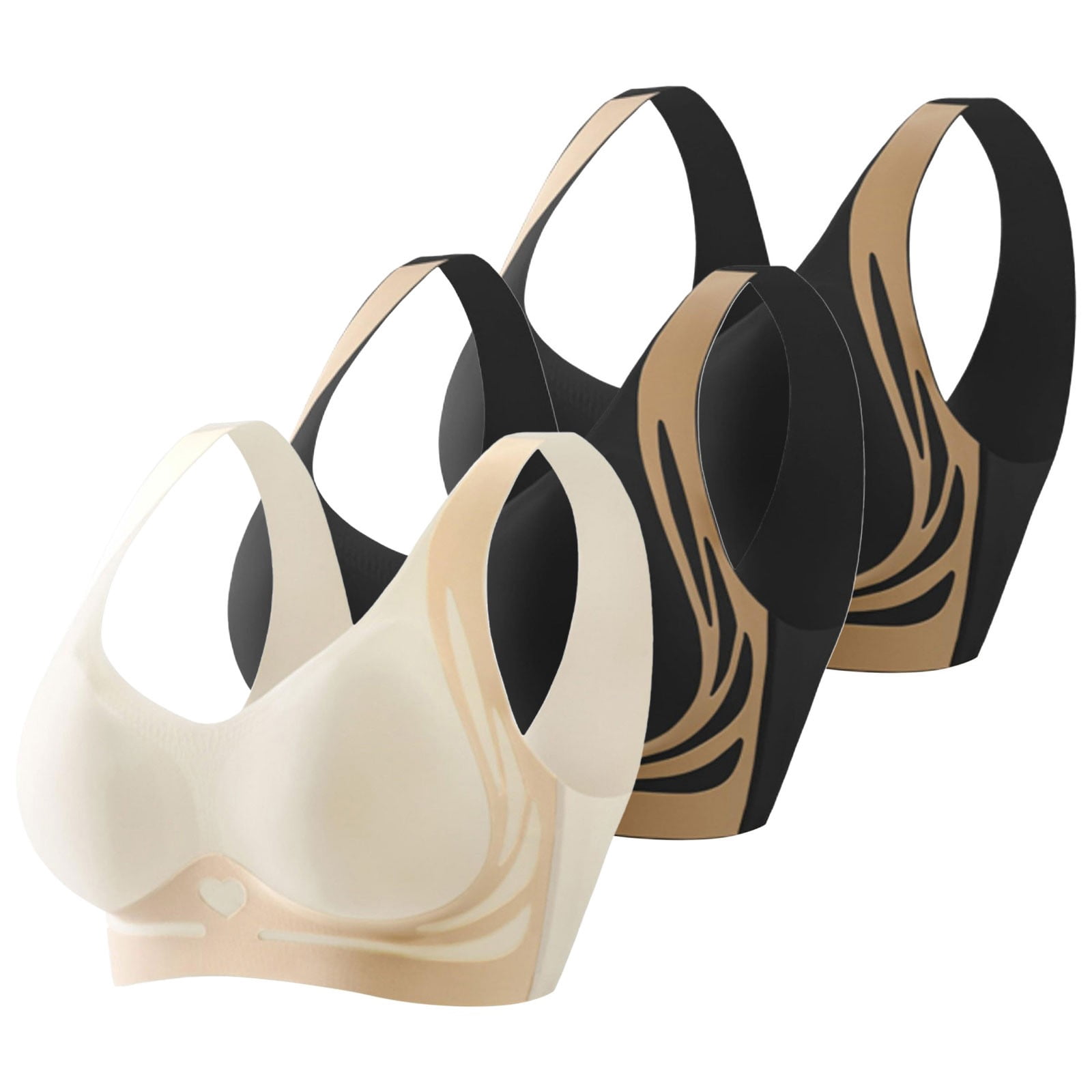 TEVEQ 3 Pack Bras for Women No Underwire Soft Supportive Comfortable ...