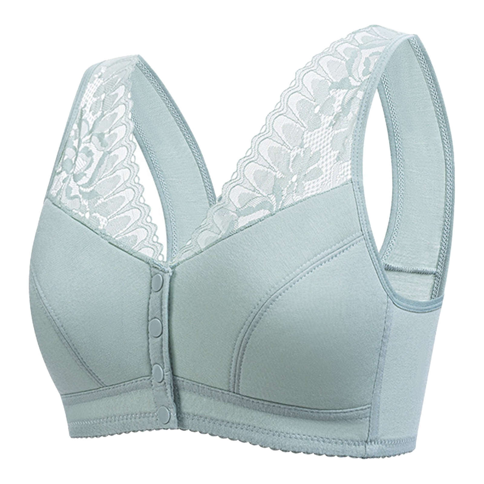 TEVEQ Front Closure Bras for Women Wireless Bralett Seamless V-Neck ...