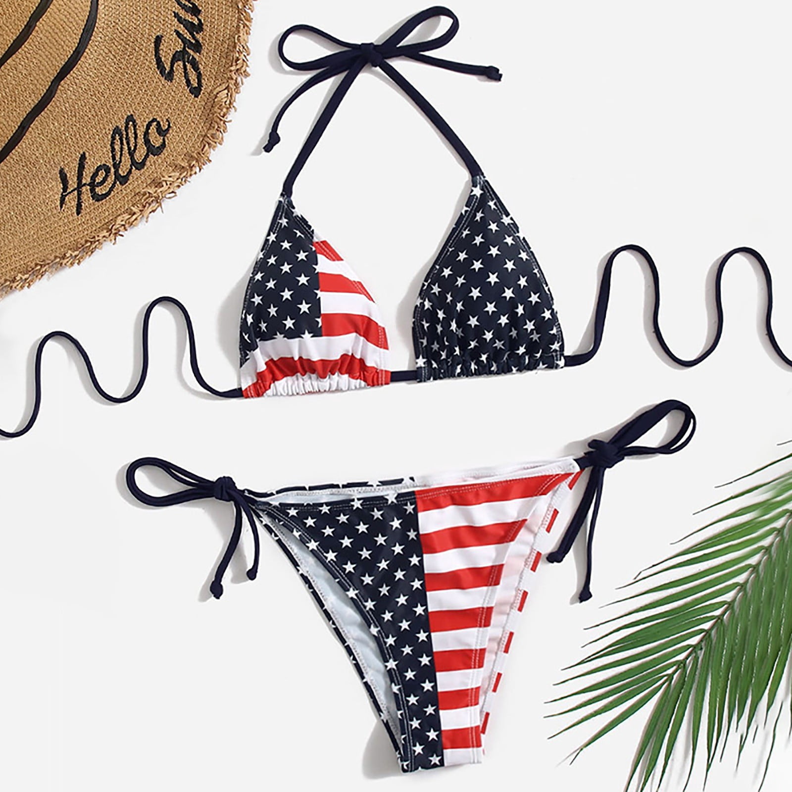 TEVEQ Triangle Bikini Sets for Women Bathing Suit for Women Bikini Two ...