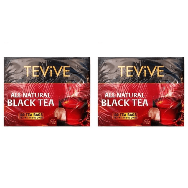 TEViVE All Natural Black Tea, 200 Tea Bags, 3.52 OZ, 2 Boxes - Walmart.com