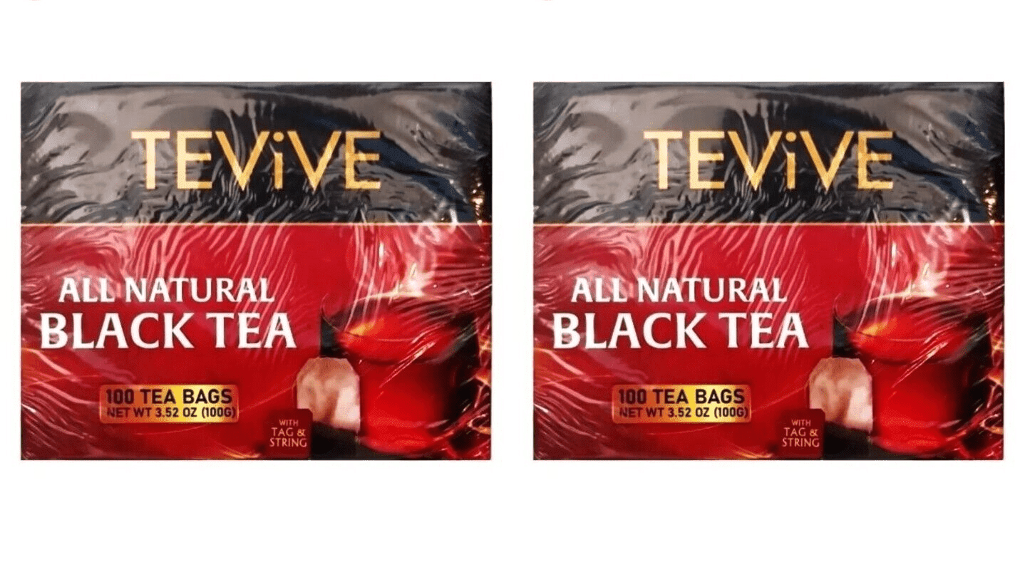 TEViVE All Natural Black Tea, 200 Tea Bags, 3.52 OZ, (2 Boxes of 100 ...