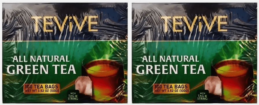 TEViVE All Natural Green Tea, ZERO CALORIES, 100 Tea Bags Per Pack, 3. ...