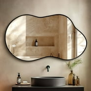 SHYFOY Irregular Mirror for Wall Cloud Shaped Mirror Black Asymmetrical ...