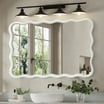 Free Shipping! DecMode 37" x 52" Cream Window Pane Inspired Wall Mirror ...