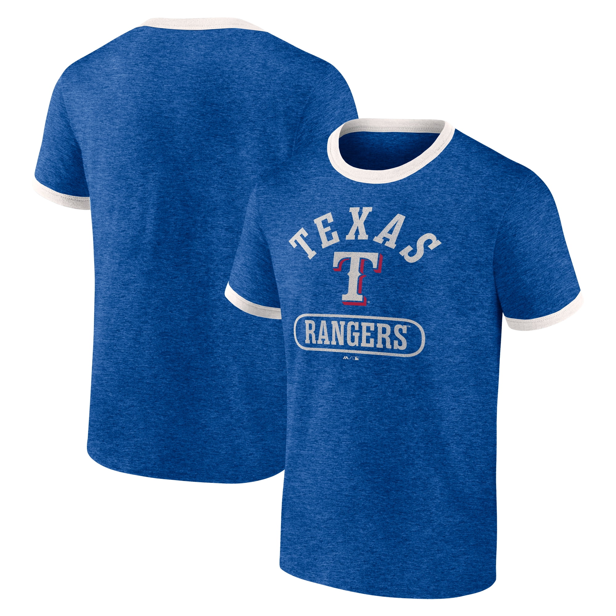 Men's Heather Royal Texas Rangers Reach High Bi-Blend Ringer T-Shirt ...