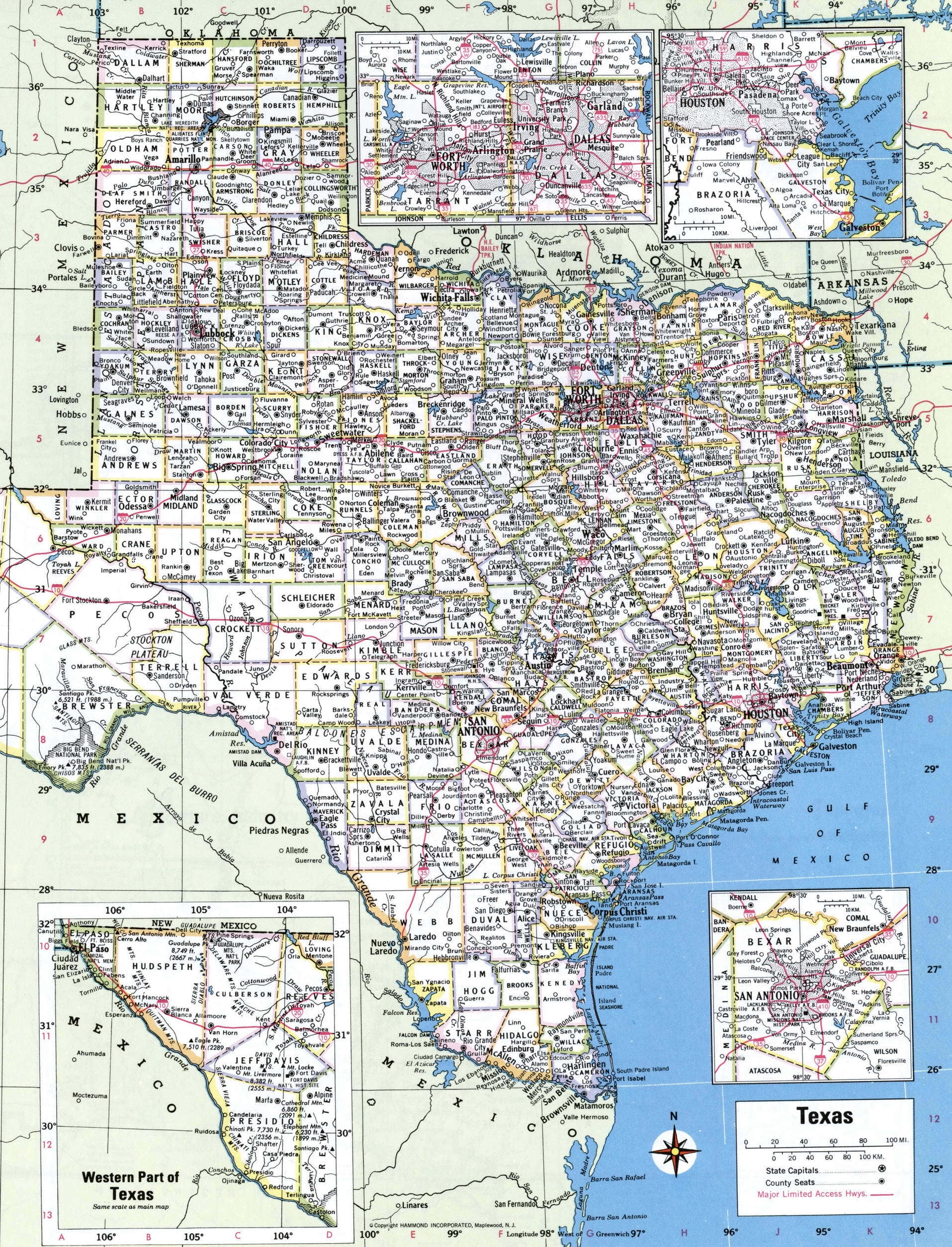 Texas Tx Counties County Map Glossy Poster Picture Photo Print Banner ...