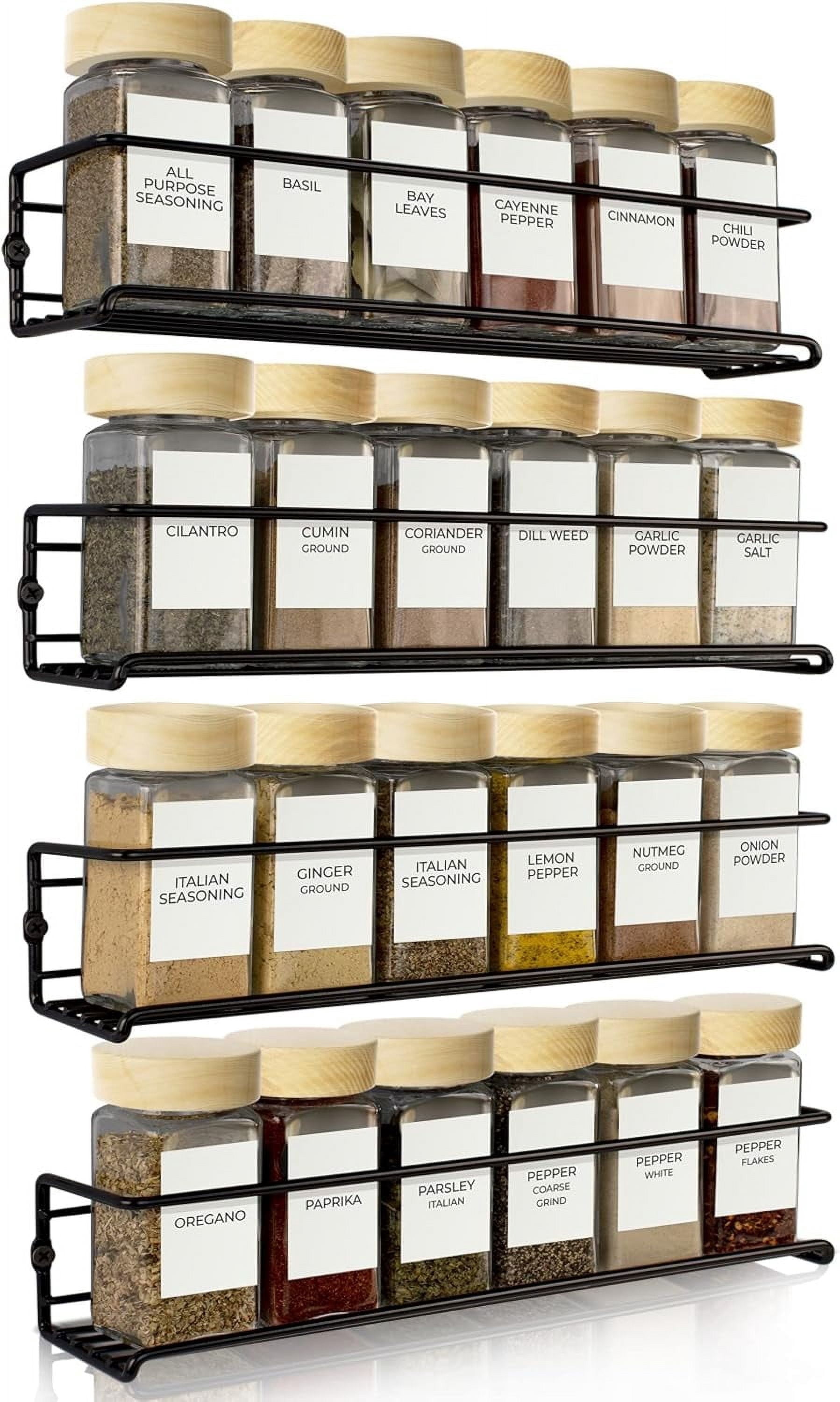 TEXIJUSO Space Saving Spice Rack Organizer for Cabinets or Wall Mounts ...