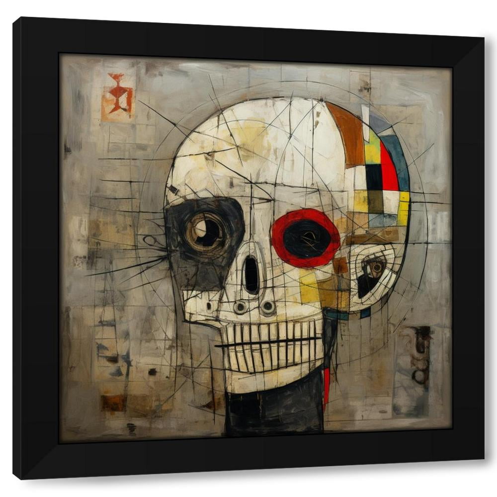 TEXTZEN 26x26 Black Modern Wood Framed Wall Art Titled - Memento Mori ...