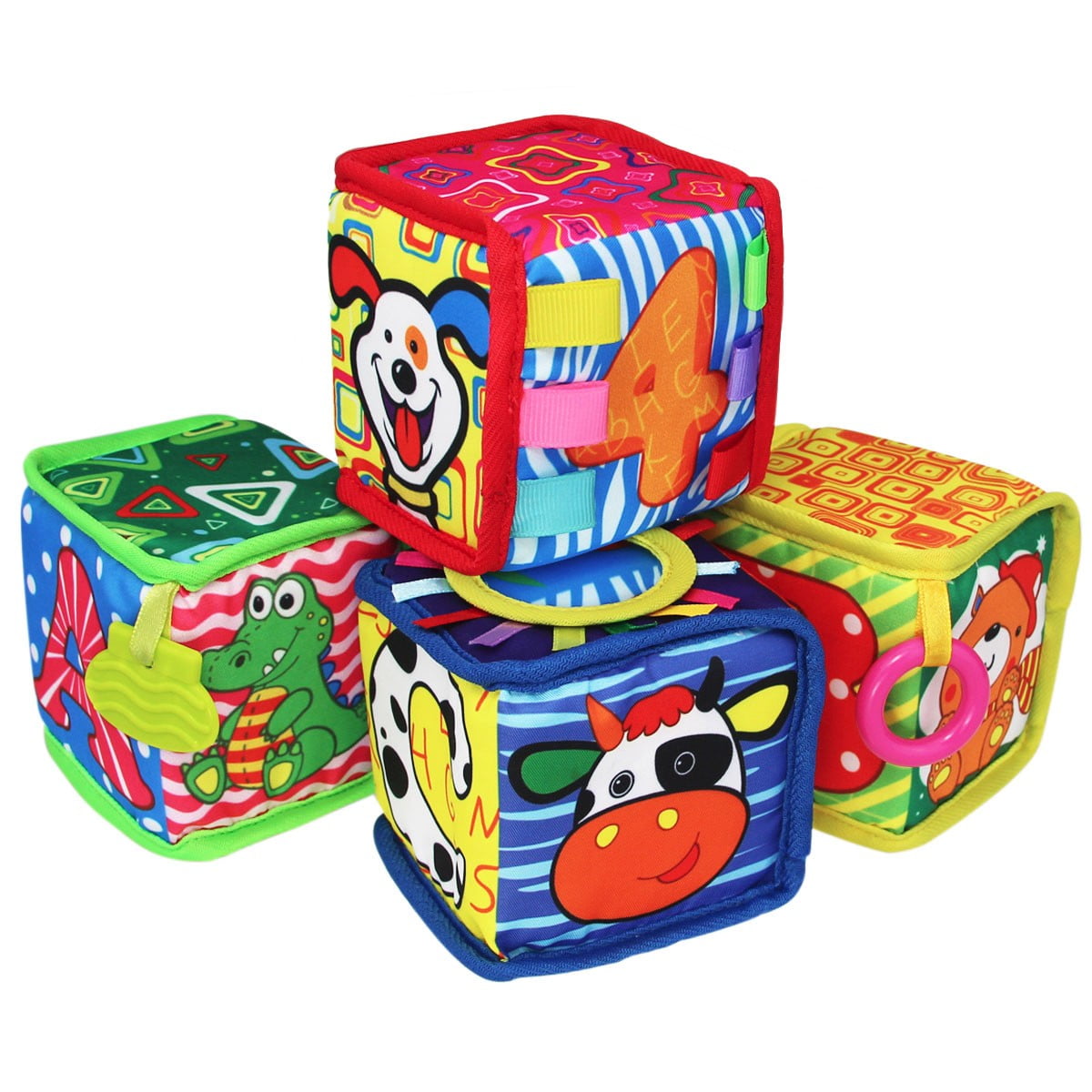 TEYTOY 4pcs Baby Toys Rattles Cloth Building Blocks Toy Montessori toys ...