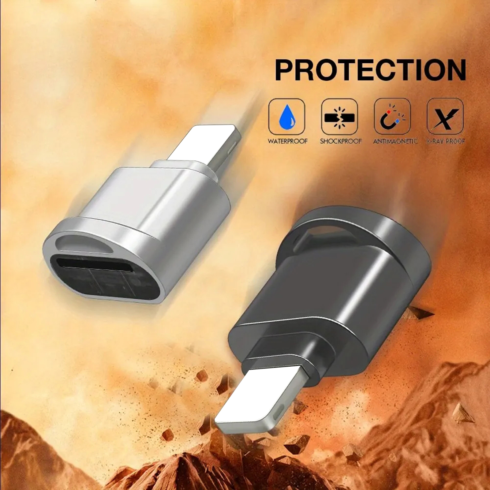 TF Card Reader Zinc Alloy High-Speed Data Transmission TF Adapter Plug ...