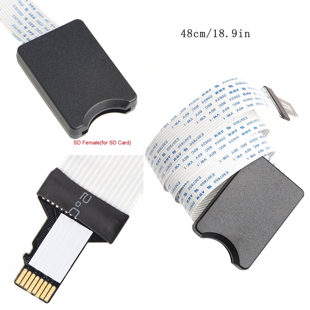 TF Micro TF-SD Card Male to Female Extension Cable Soft Flat FPC Cable ...