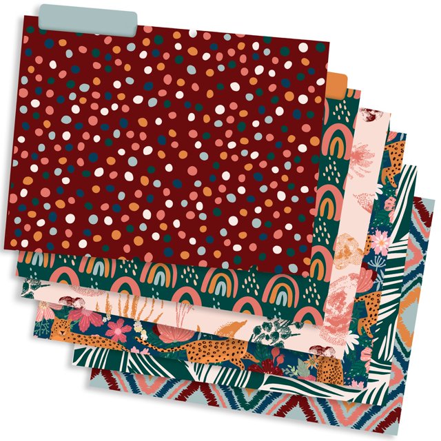 TF Publishing Boho File Folders 1-Tab Letter Size Assorted Colors 12 ...
