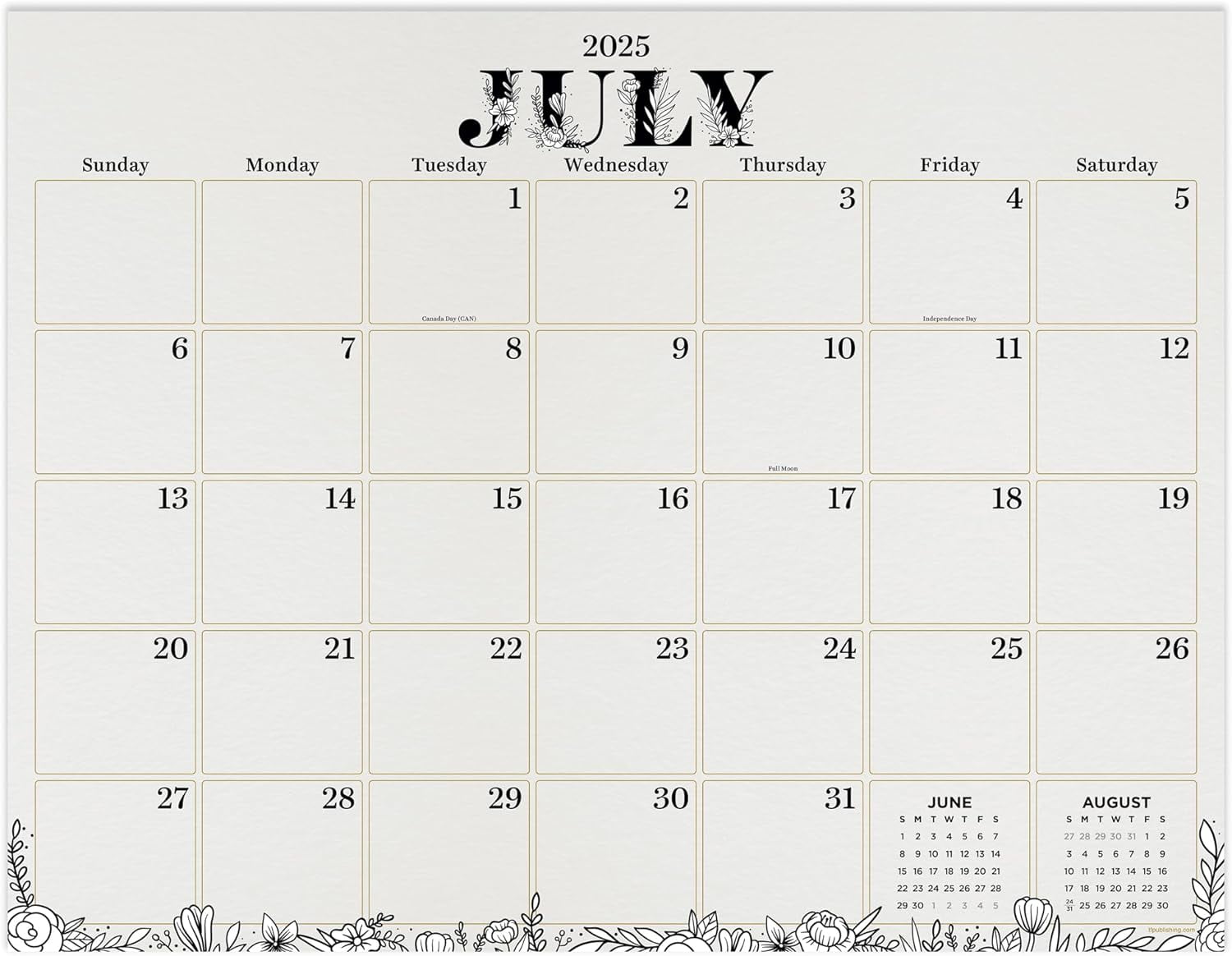 TF Publishing July 2025 - June 2026 Floral Large Desk Pad Calendar ...