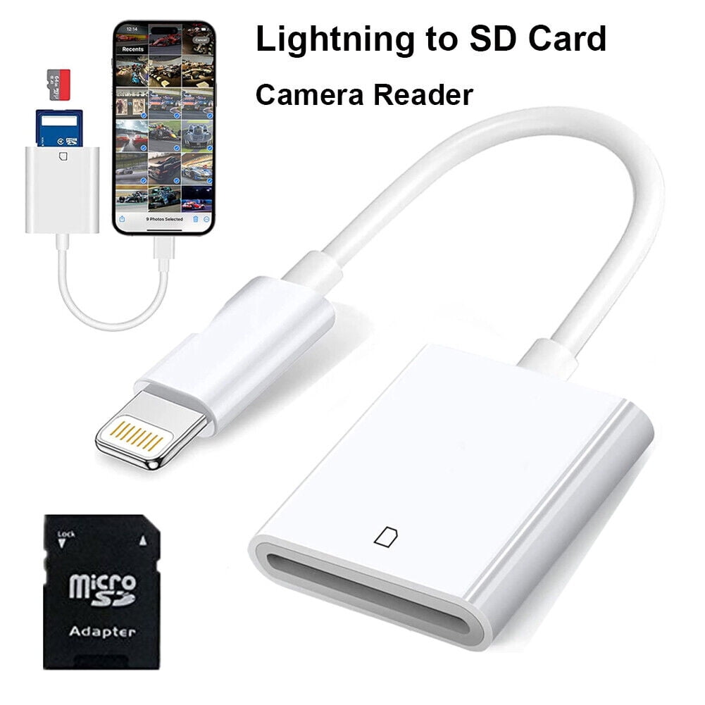 TF & SD Memory Card Reader Camera Reader Adapter for iPhone iPad Plug ...