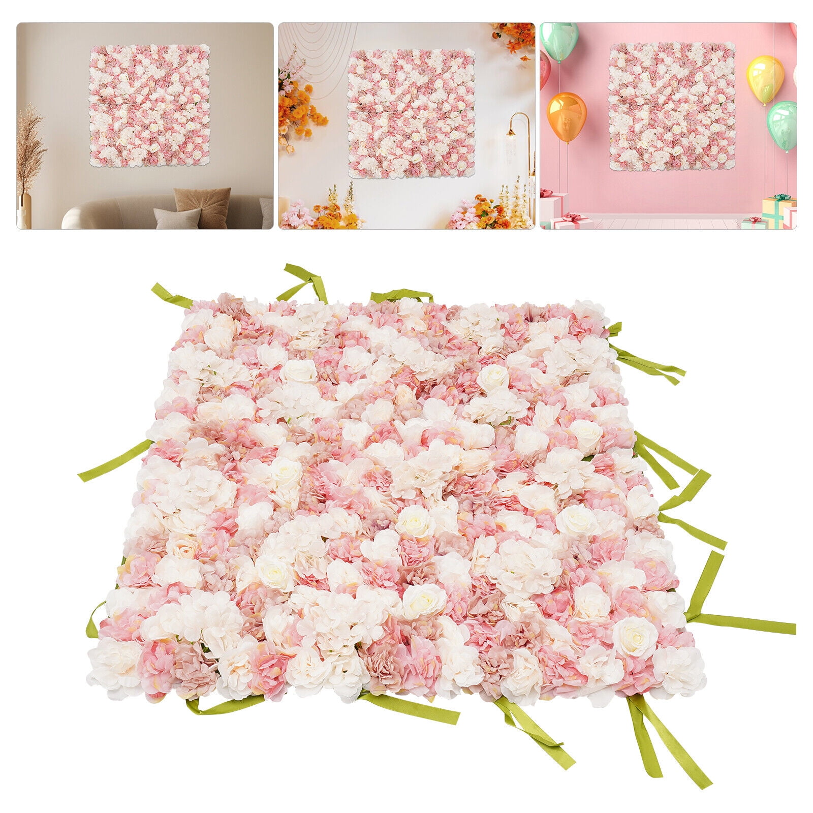 TFCFL 1*1m Artificial Flower Wall Panels Flower Wall Mat Silk Rose ...