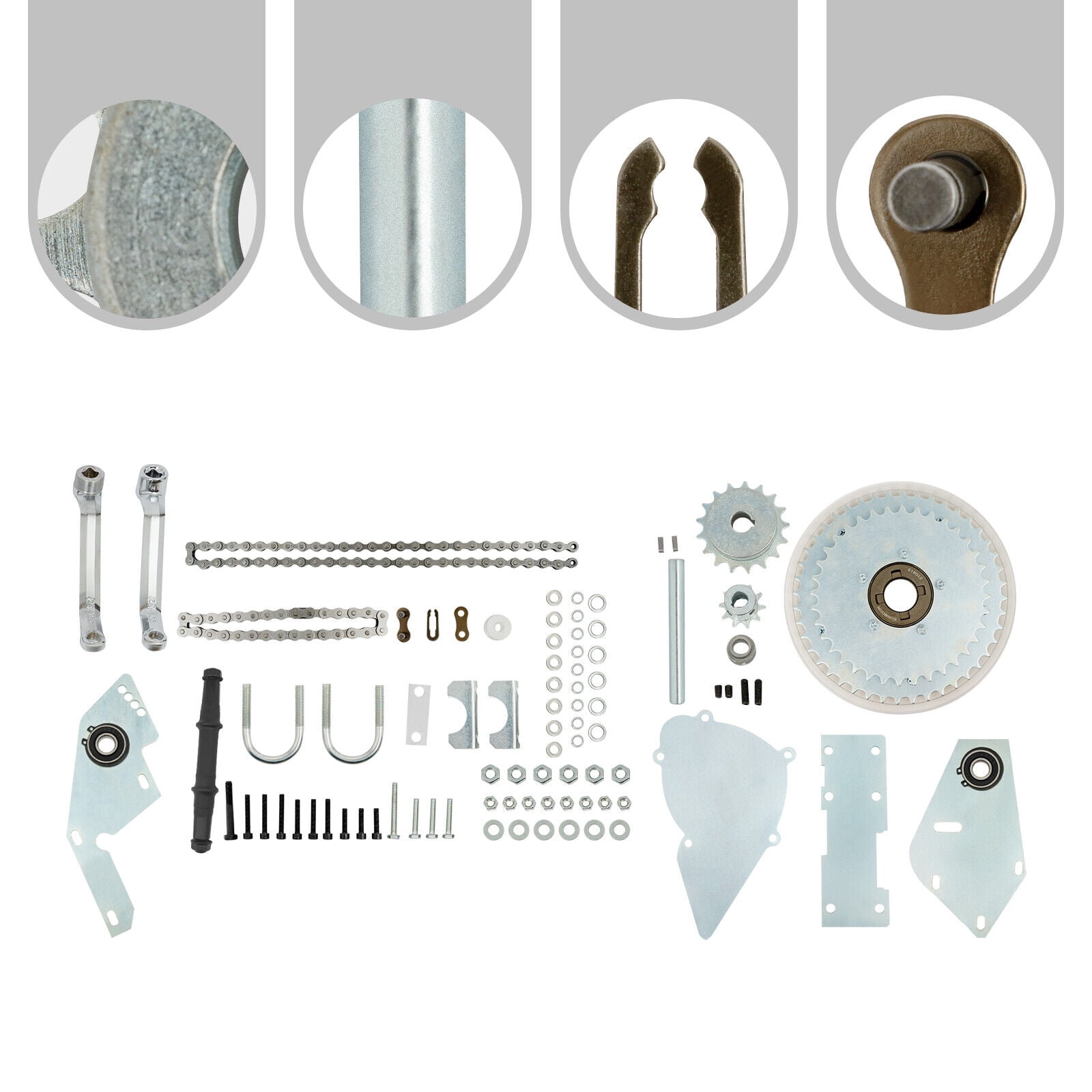 TFCFL 110cc Motorized Bicycle Jackshaft Conversion Kit Bike 2 Stroke Petrol Gas Engine Full Set ...