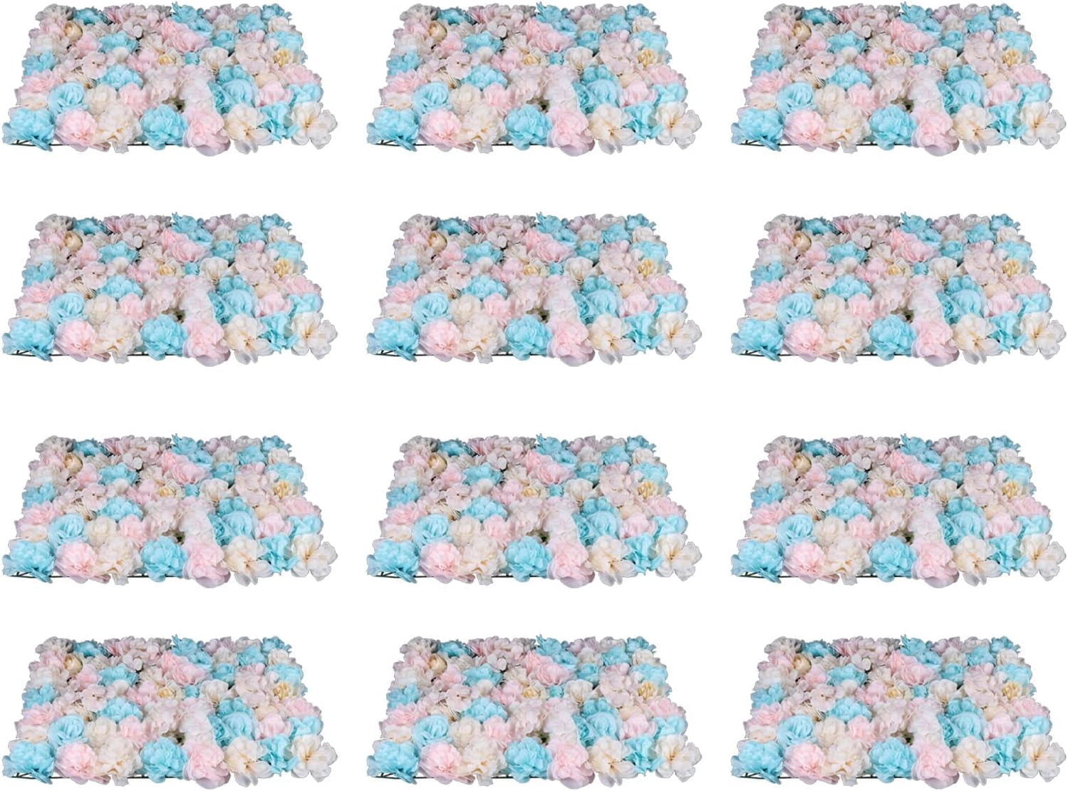 TFCFL 12 Pcs Wall Panels Artificial Romantic Flower Wall Artificial ...