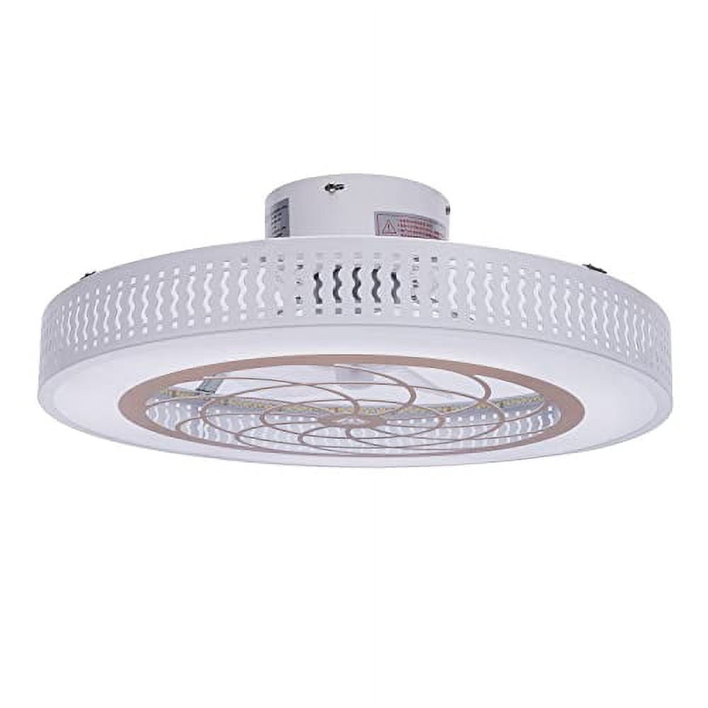 TFCFL 18.9 Inch Invisible Ceiling Fan with Light,Modern Dimmable LED ...