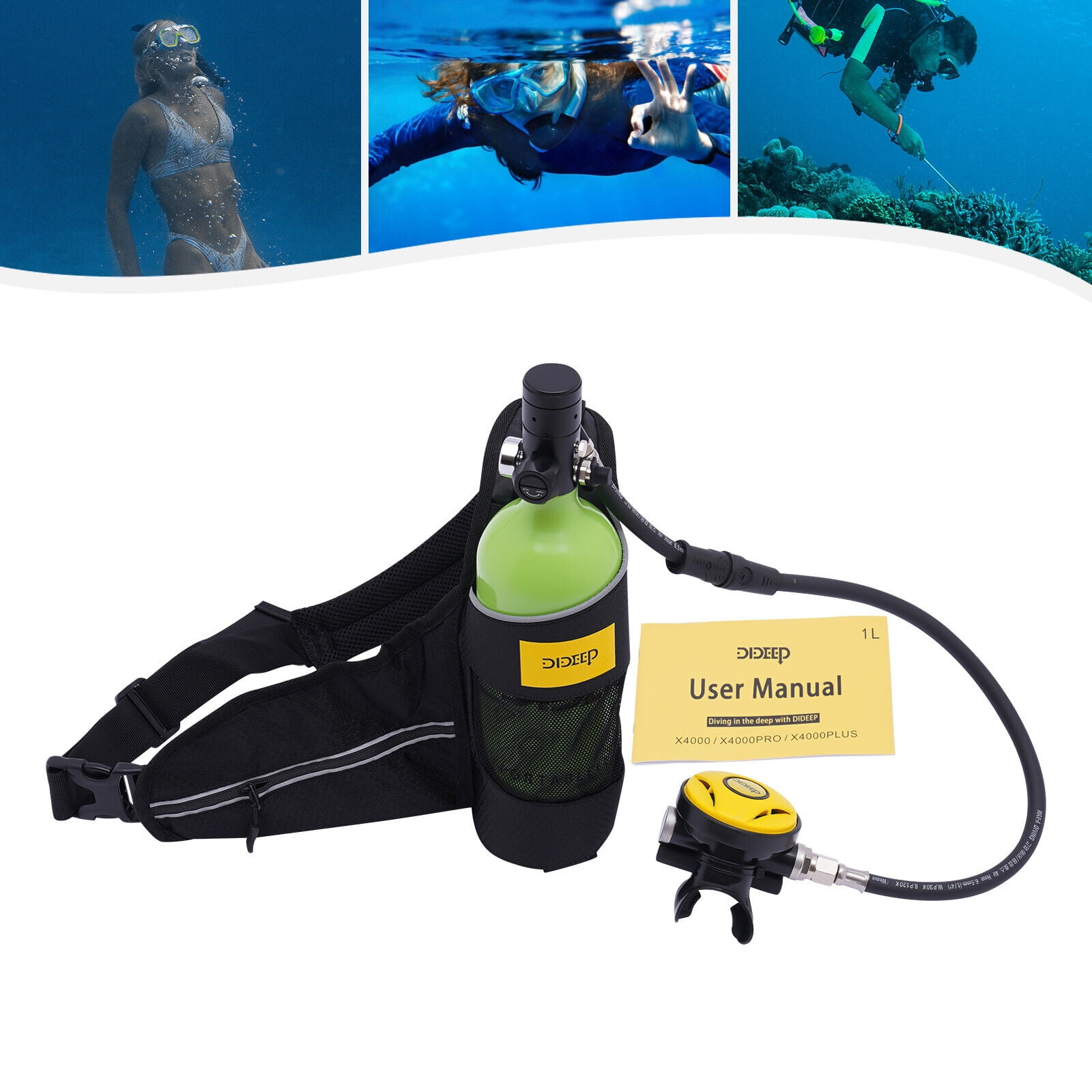 TFCFL 1L Reusable Mini Scuba Tank Deepest 32.8ft Portable Underwater ...