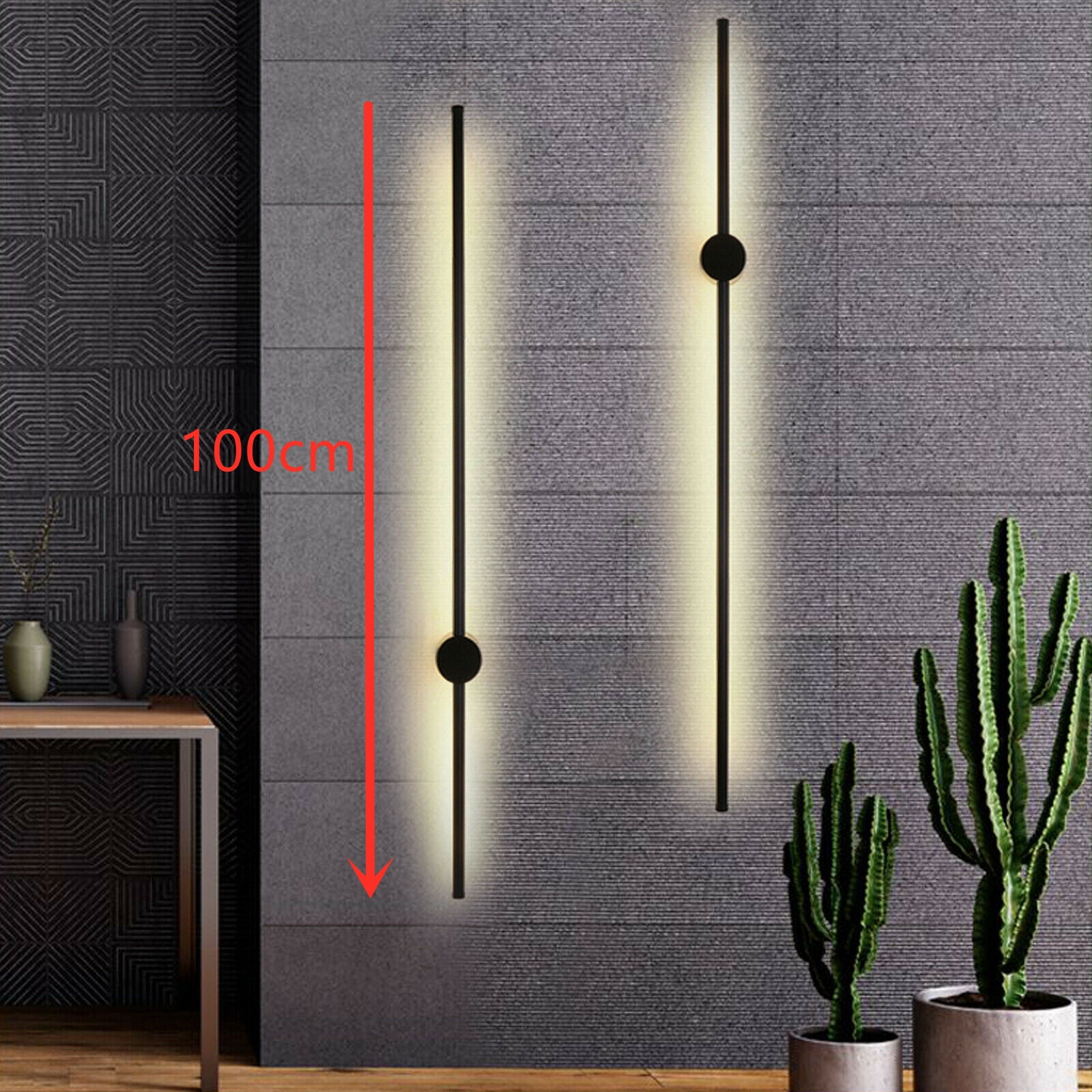TFCFL 1M Modern LED Wall Light Long Strip Wall Sconce Stairs Bar Linear ...