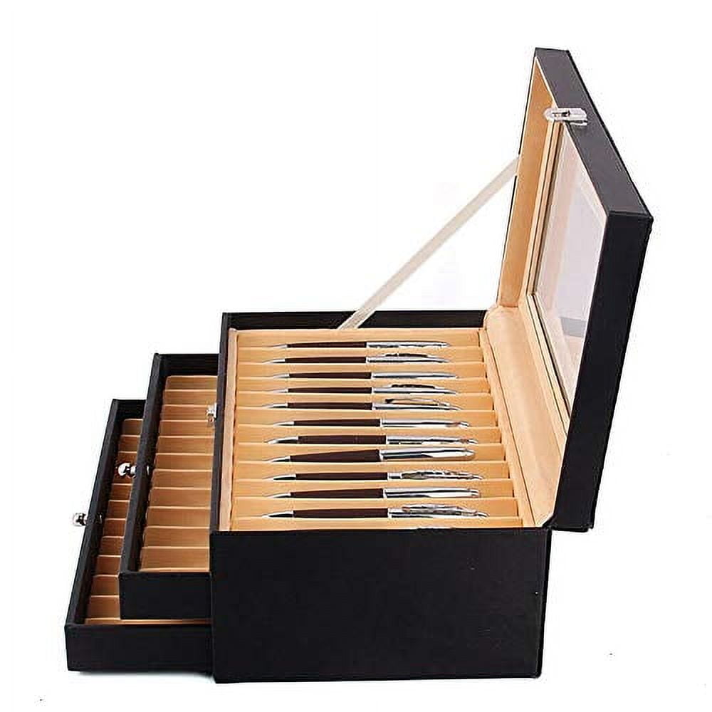TFCFL 2/3 Layers Wood Pen Display Box 24/36 Pens Organizer Box ...