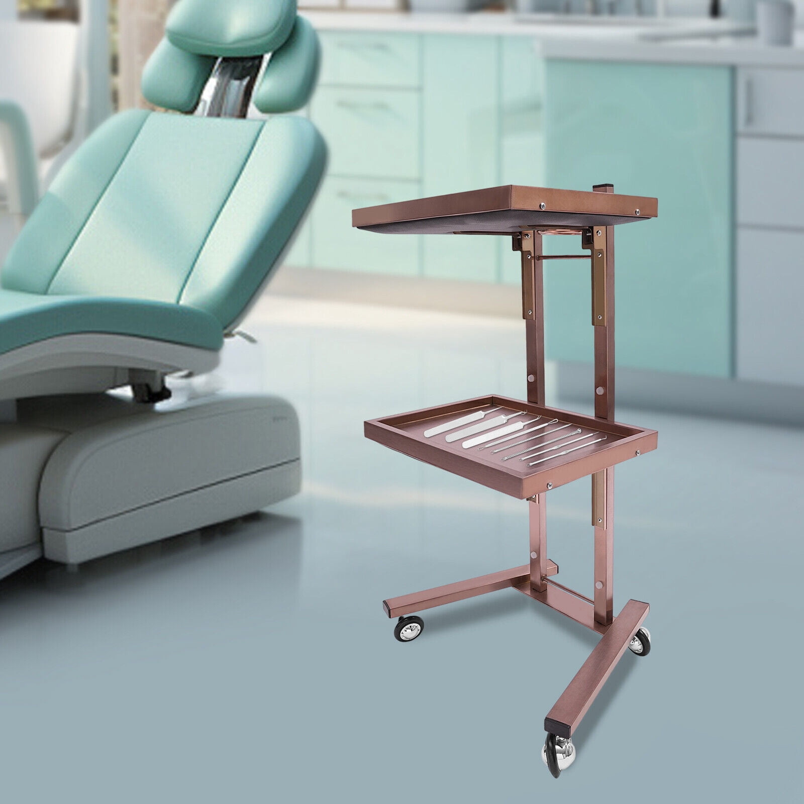 TFCFL 2-Layers Hairdressing Trolley Salon Free Standing Rolling Cart ...