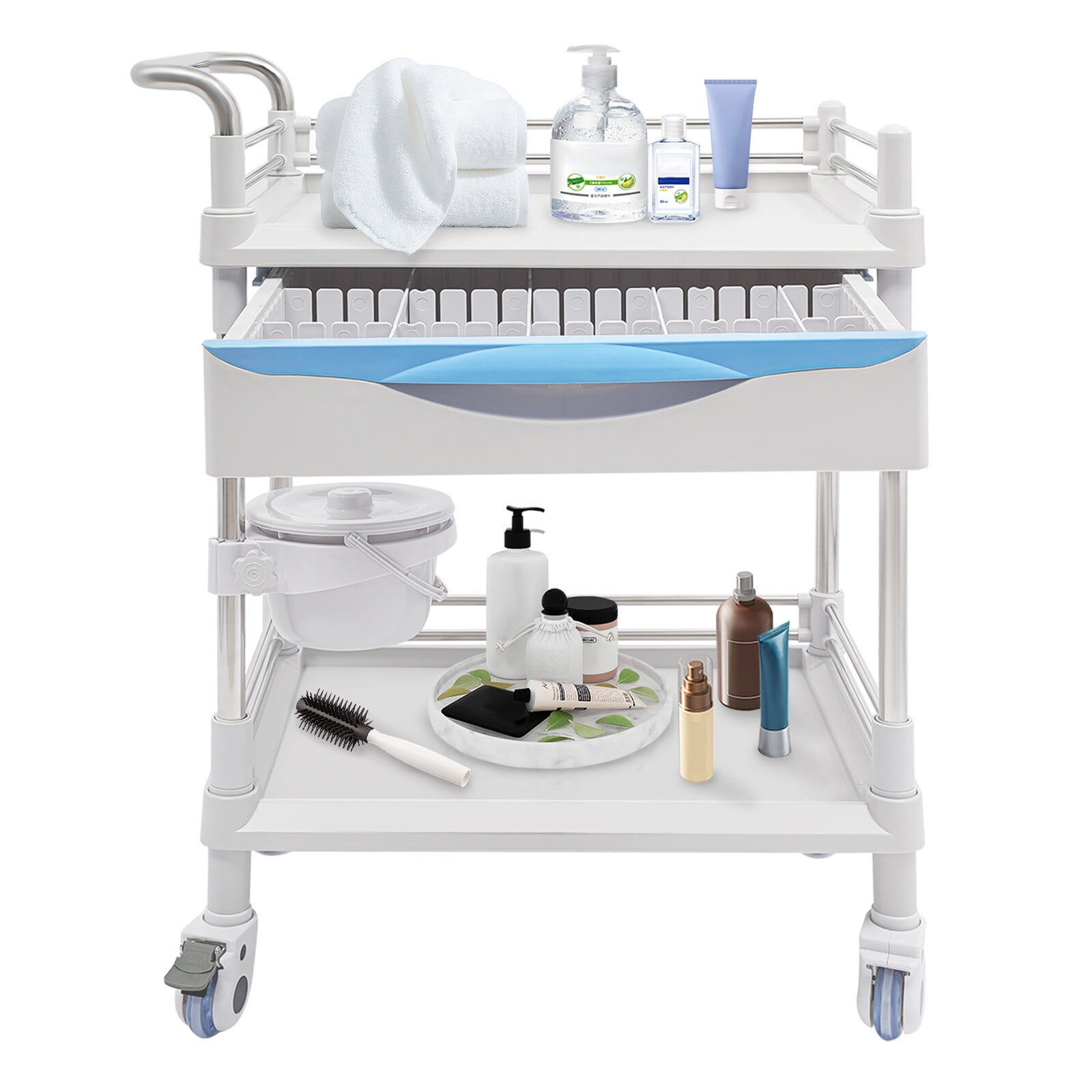 TFCFL 2 Tier Commercial Medical Utility Cart Beauty Salon Trolley ...