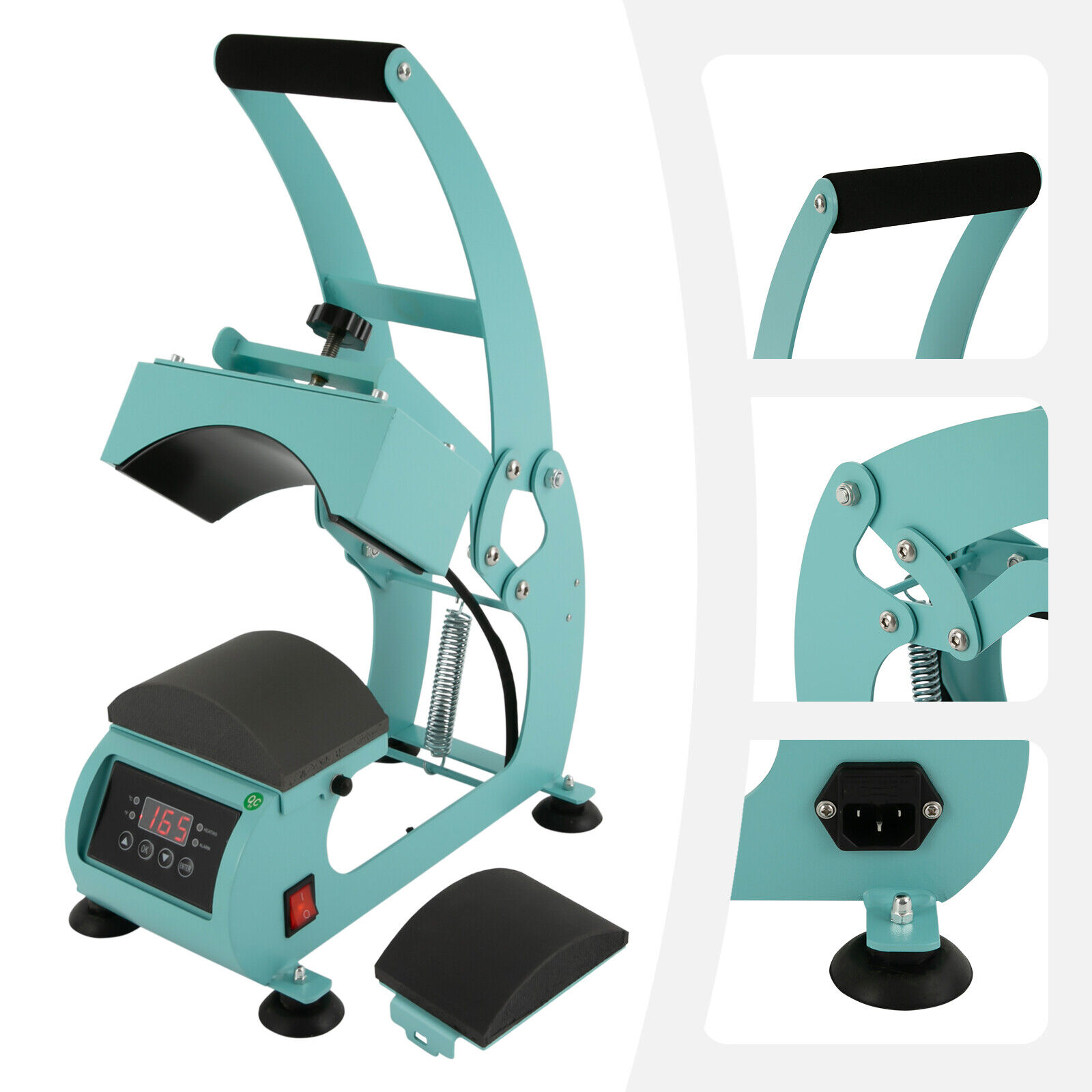 TFCFL 2-in-1 Hat Heat Press Machine Cap Heat Press Machine W/Timer ...