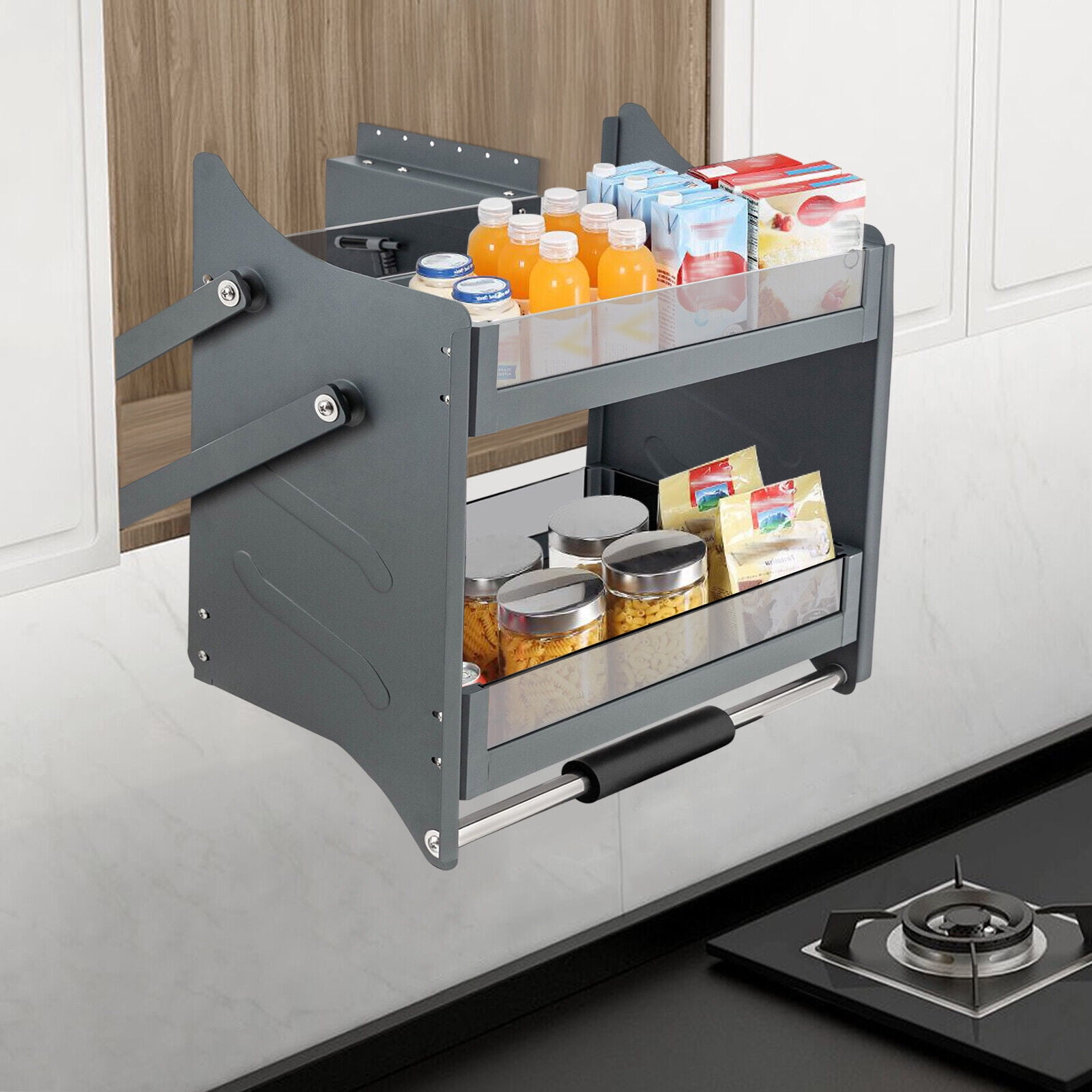 TFCFL 2-tier Pull-Out Sliding Shelf Cabinet Sliding Shelf Drop Down ...