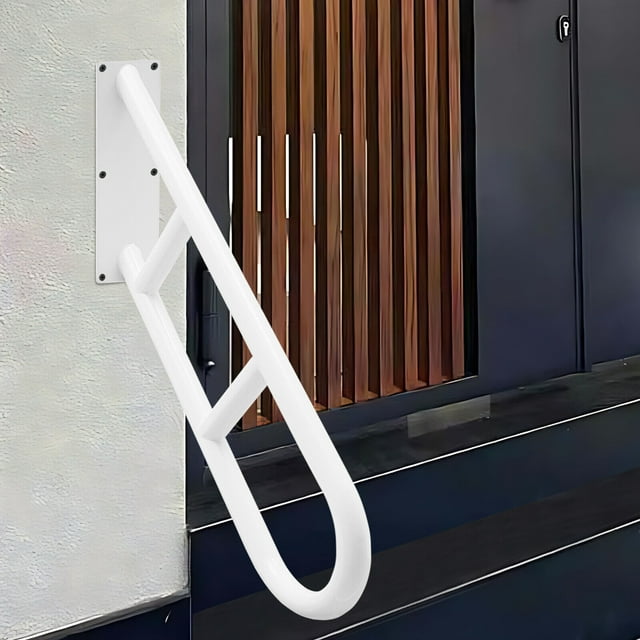 TFCFL 26 inch U-Shaped Handrails White Outdoor Handrail Wall Mount ...