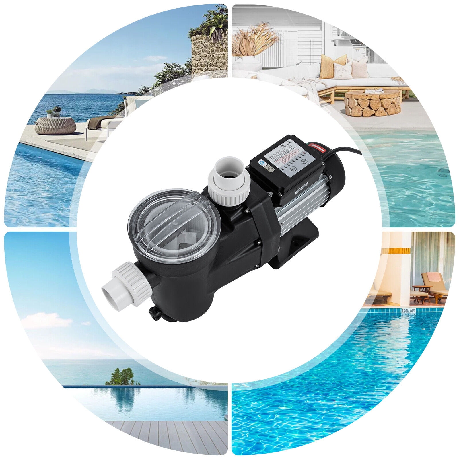 TFCFL 2HP Ground Pool Pump Powerful Self Primming Swimming Pool Pumps ...