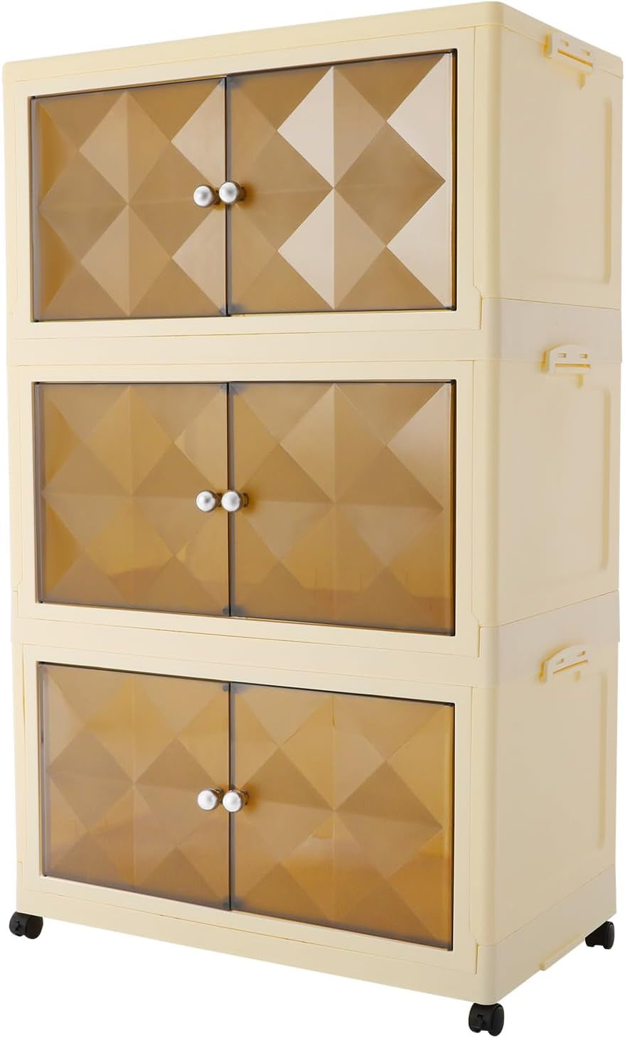 TFCFL 3-Tier Stackable Storage Bin, Storage Bin with Wheels & Lid ...