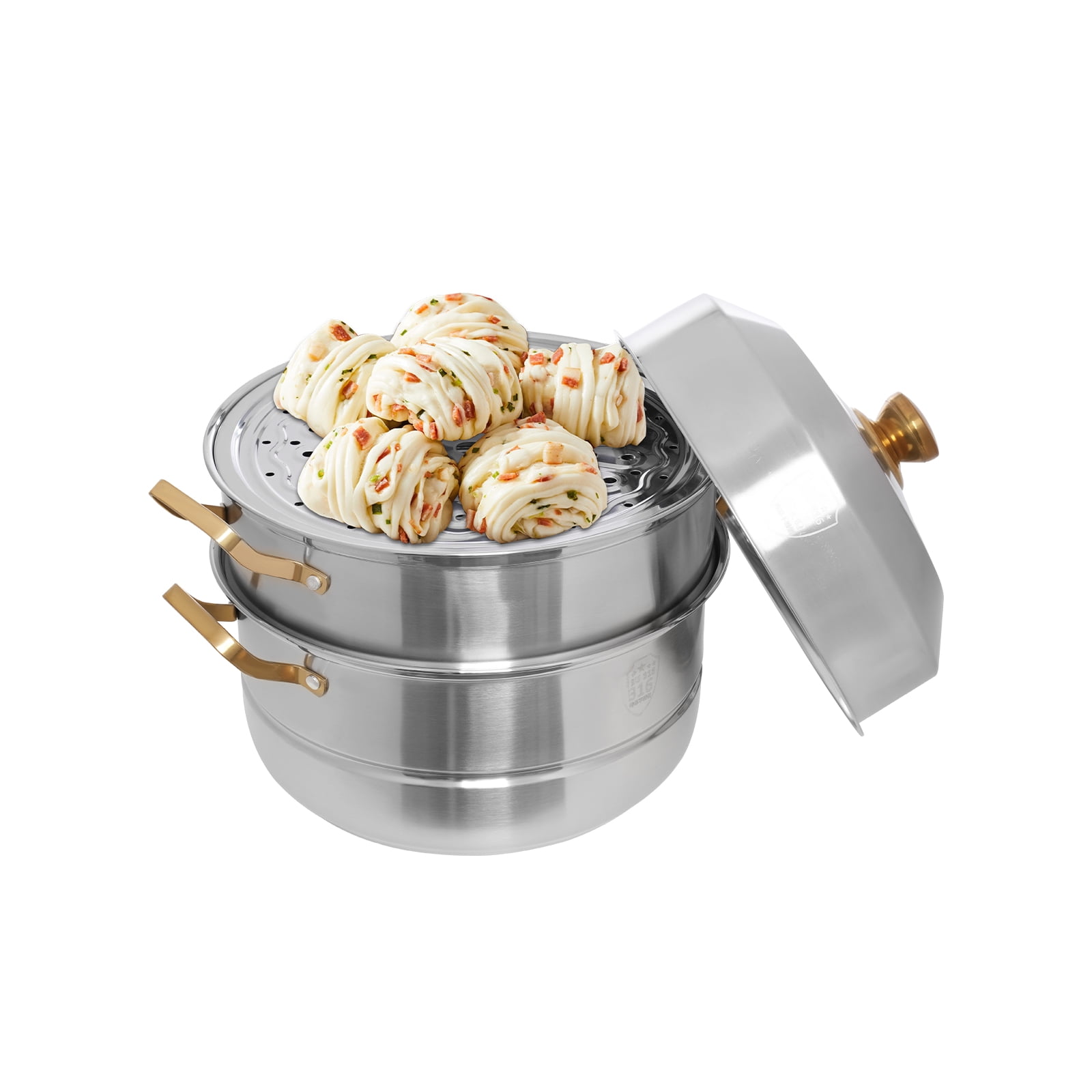 TFCFL 3 Tier Steamer Cookware Composite Steel Kitchen Steam Cooker Pot ...