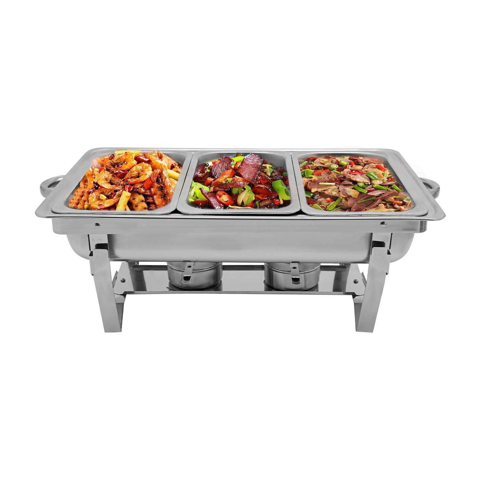 TFCFL 3 Trays Chafing Dish Buffet Set Stainless Steel 9.5QT Catering ...